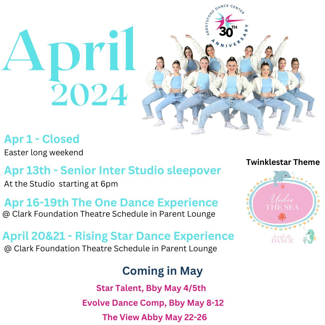 April Calendar - Abbotsford Dance Center
